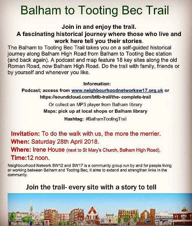 Balham To Tooting Bec Trail And Podcast Launch « Tooting History Group